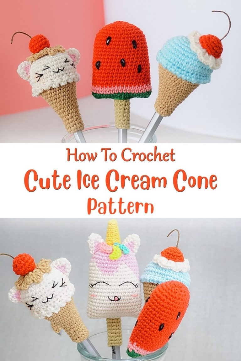 8 Cute Crochet Ice Cream Cone Patterns - DIYs Maker