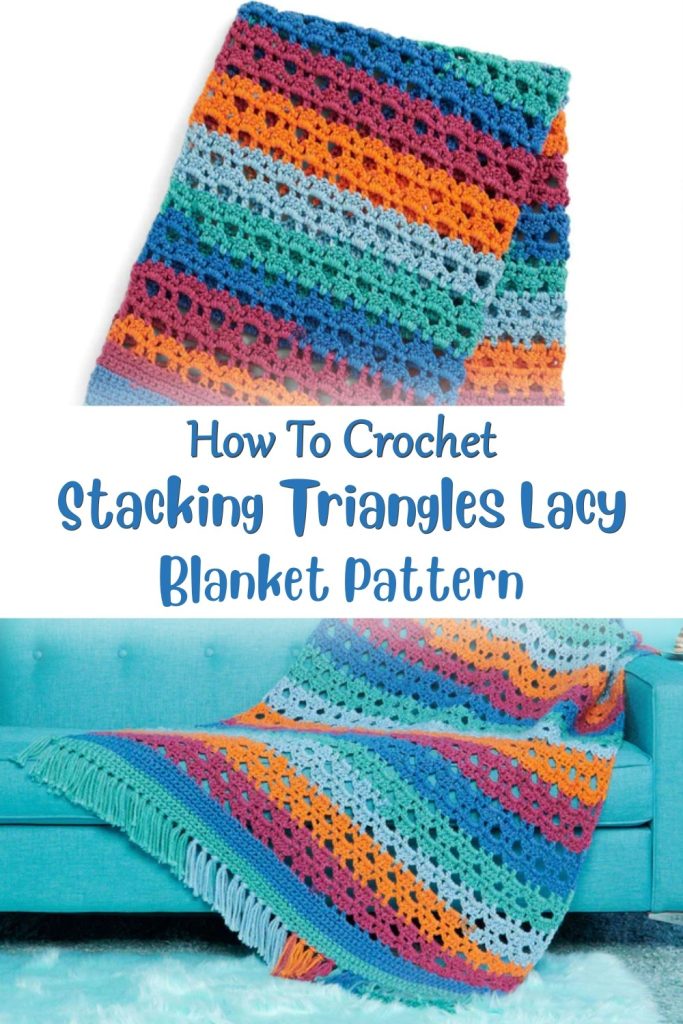 8 Free Crochet Triangles Blanket Patterns Made In Different Colors ...
