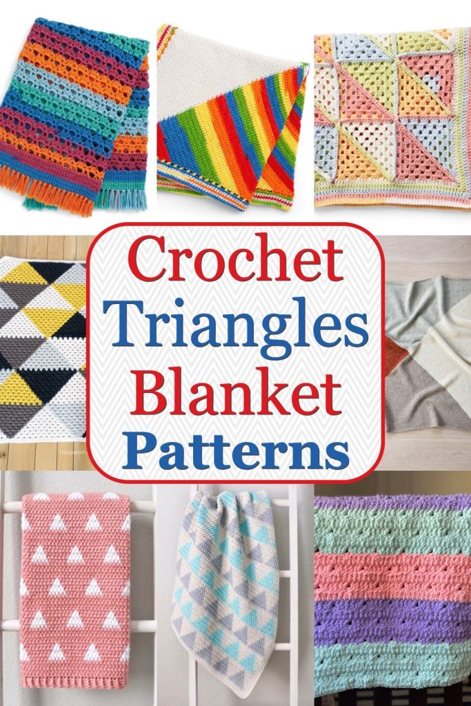 8 Free Crochet Triangles Blanket Patterns Made In Different Colors ...